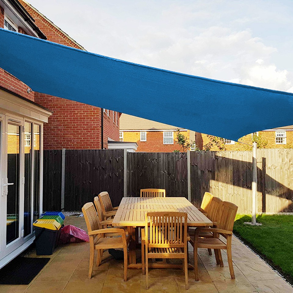 Rectangle Sun Shade Sail Canopy Shelter Shade Mesh Cover Patio Yard ...