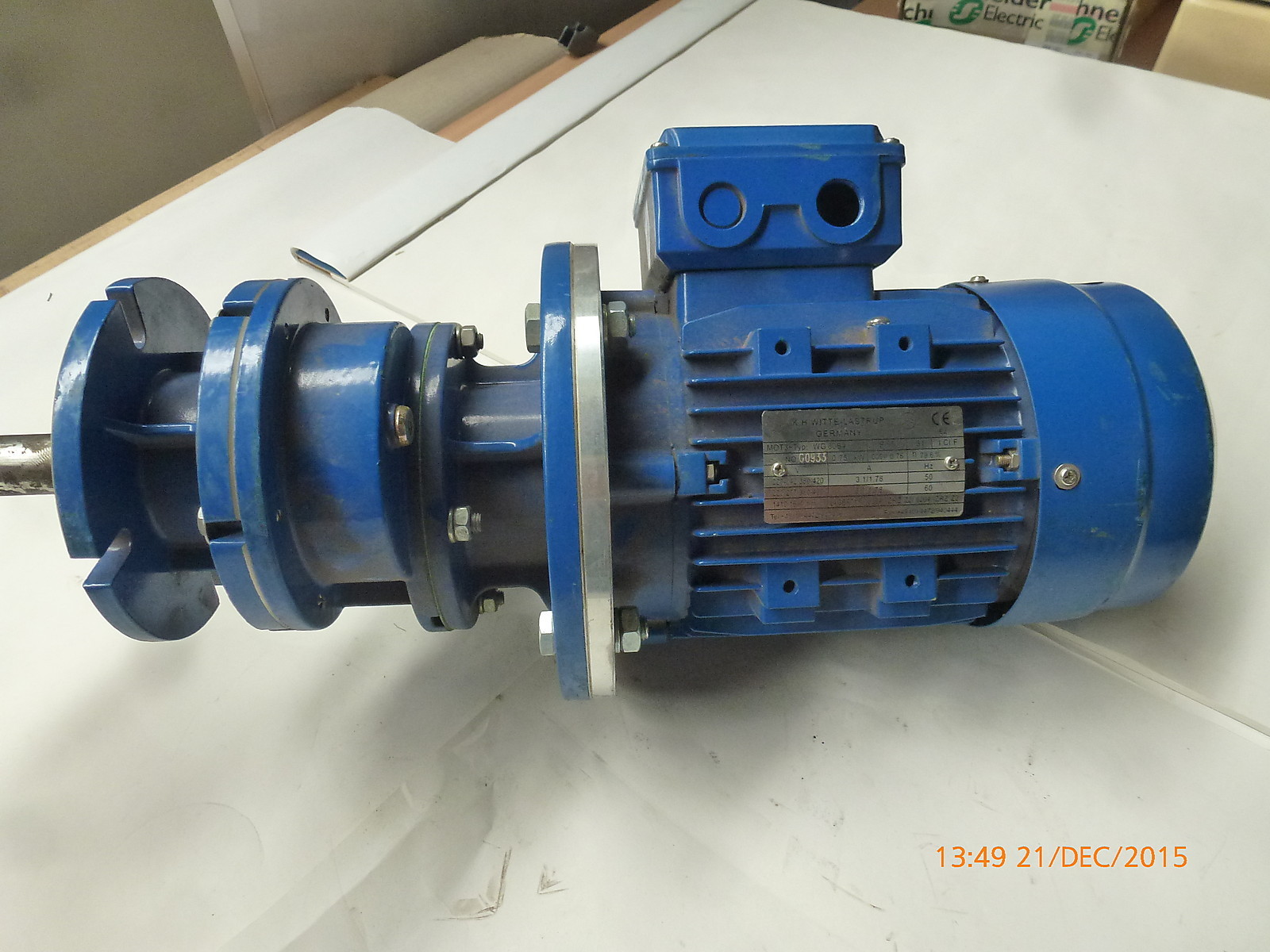 Witte WG80B4 Electric Motor 220V 50Hz 1410rpm 0.75kW NN101.A08 3 78 ...