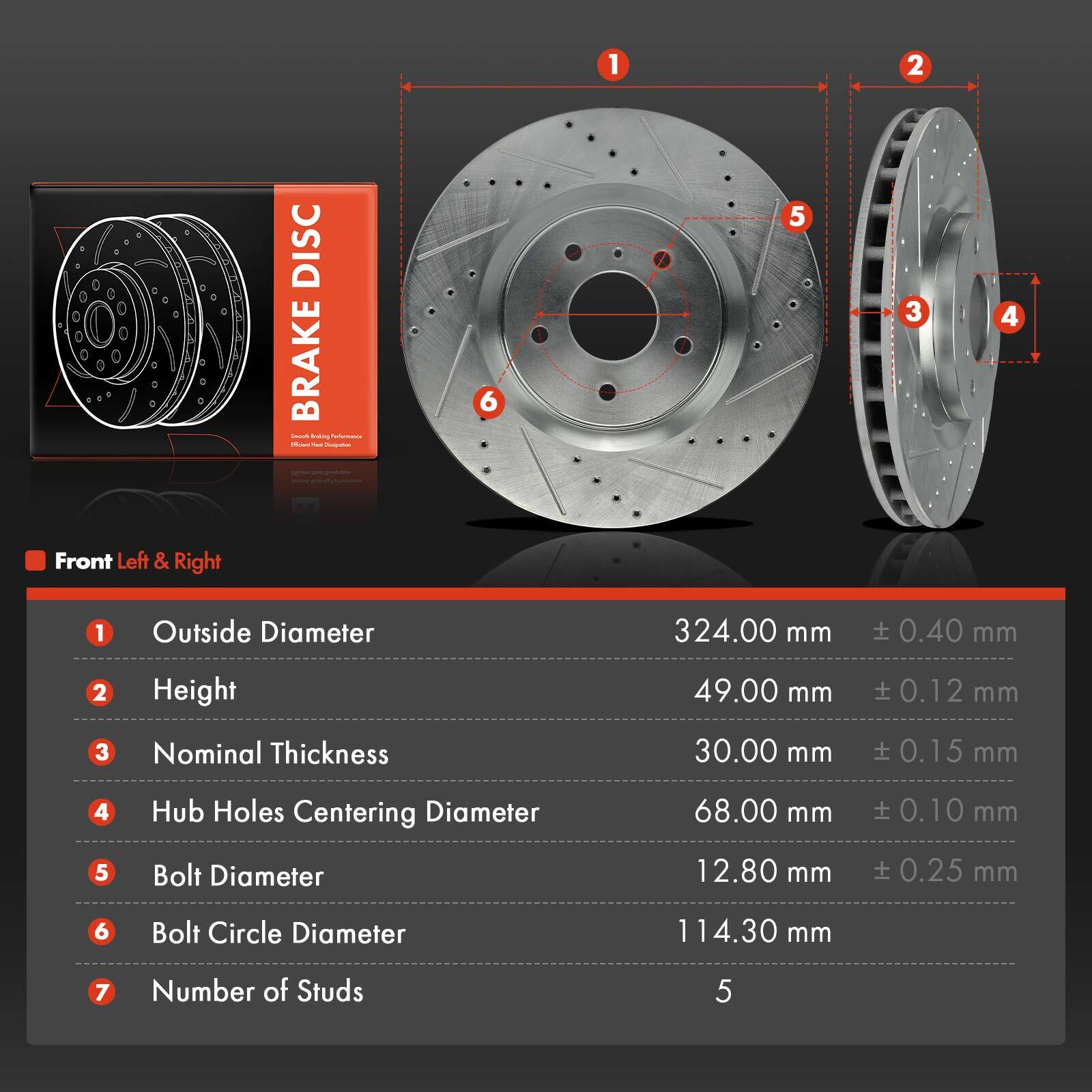 Drilled Brake Rotors for INFINITI G35 2003-2004 Nissan 350Z 2003-2008 ...