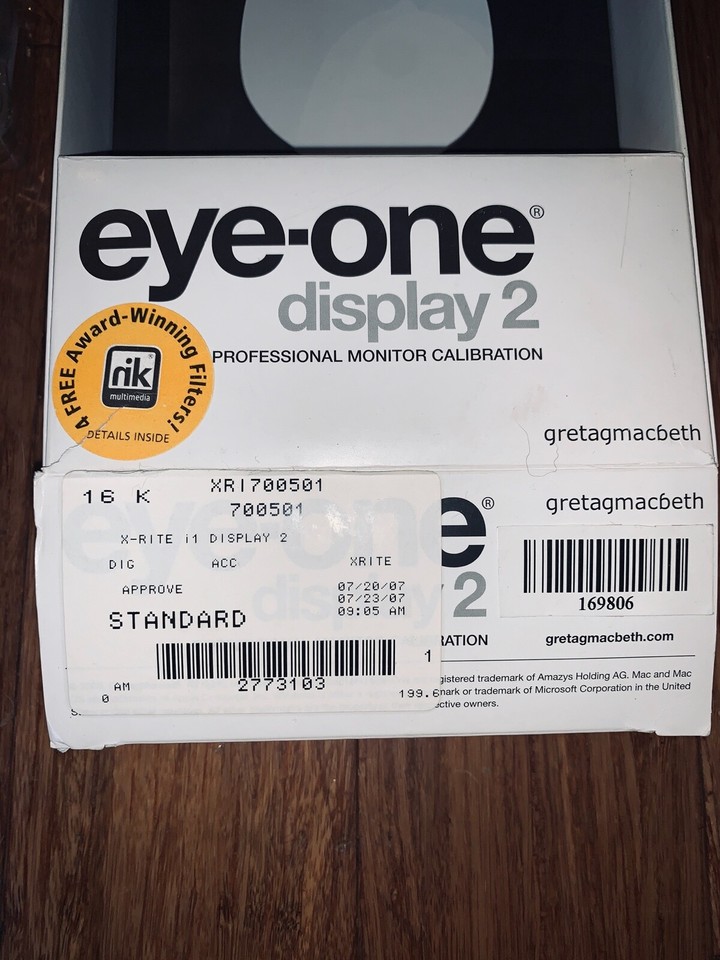Eye One Display 2 Professional Monitor Calibration Correction x-rite PC ...