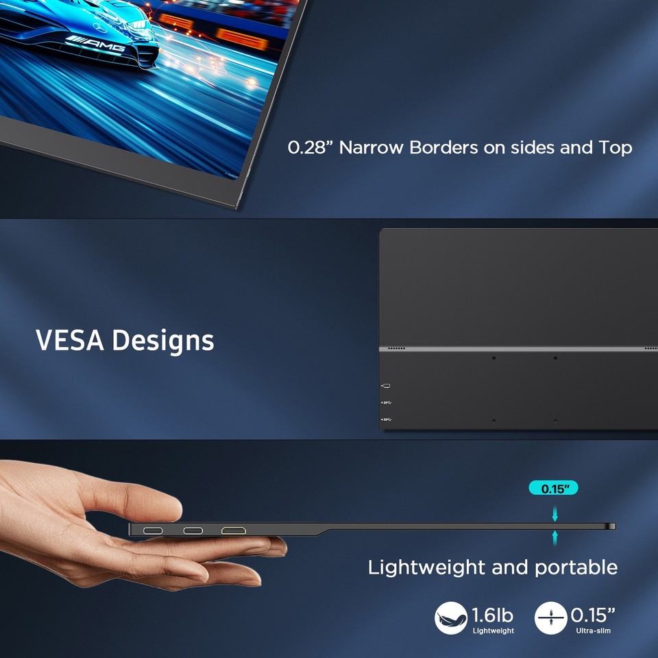 Used | 16” Portable Monitor OLED 120Hz Gaming Monitor 2880x1800 100% ...