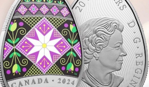 2024 CANADA UKRAINIAN PYSANKA $20 1oz .9999 Pure Silver Easter Egg ...