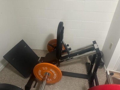 Compact Leg Sled Machine with Calf Block Leg Press Machine with Band ...