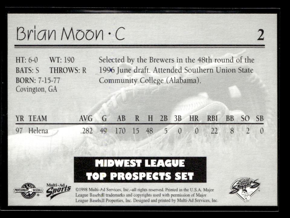Brian Moon 1998 Midwest League Top Prospects Set | eBay