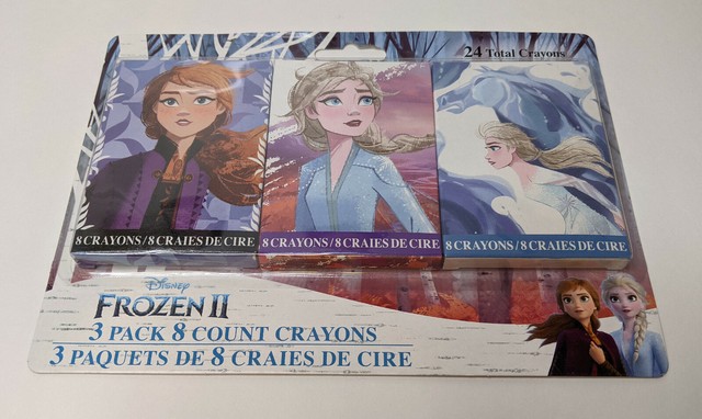 Disney Frozen 2 Crayons Set of 3 With 8 Count 24 Total Package for sale ...
