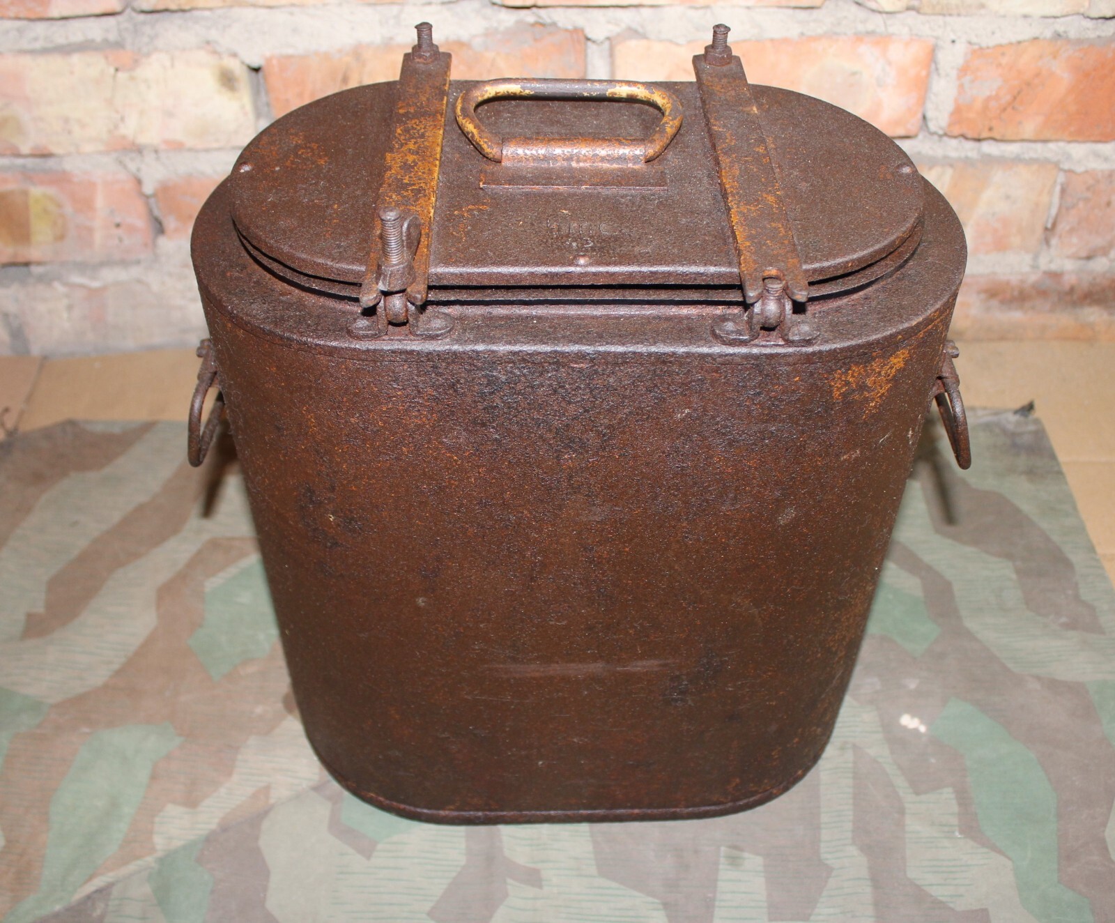 ORIGINAL WW2 GERMAN HOT FOOD CONTAINER ESSENTRAGER bmc 43 LATE WAR GELB ...