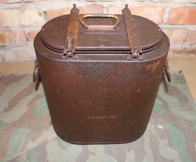 ORIGINAL WW2 GERMAN HOT FOOD CONTAINER ESSENTRAGER bmc 43 LATE WAR GELB ...