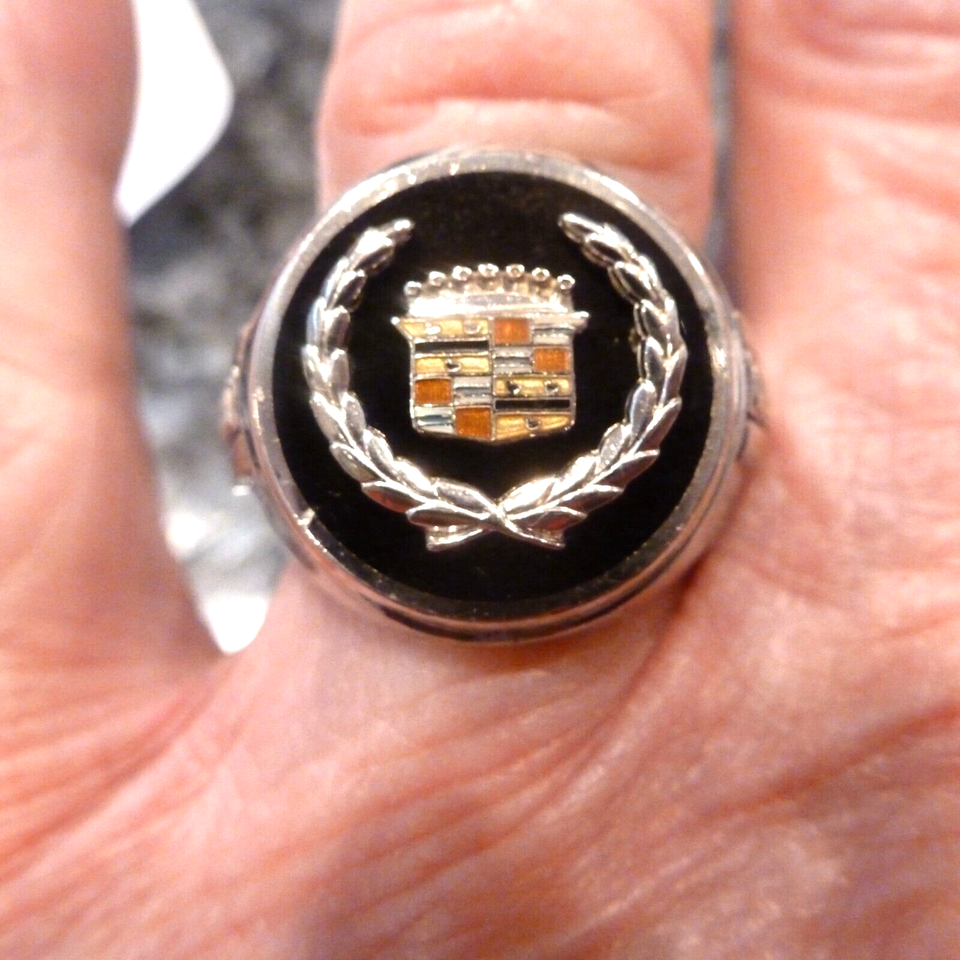 10K SOLID WHITE GOLD CADILLAC CREST CLUB RING SIZE 10 1/4 15.5 GRAMS | eBay