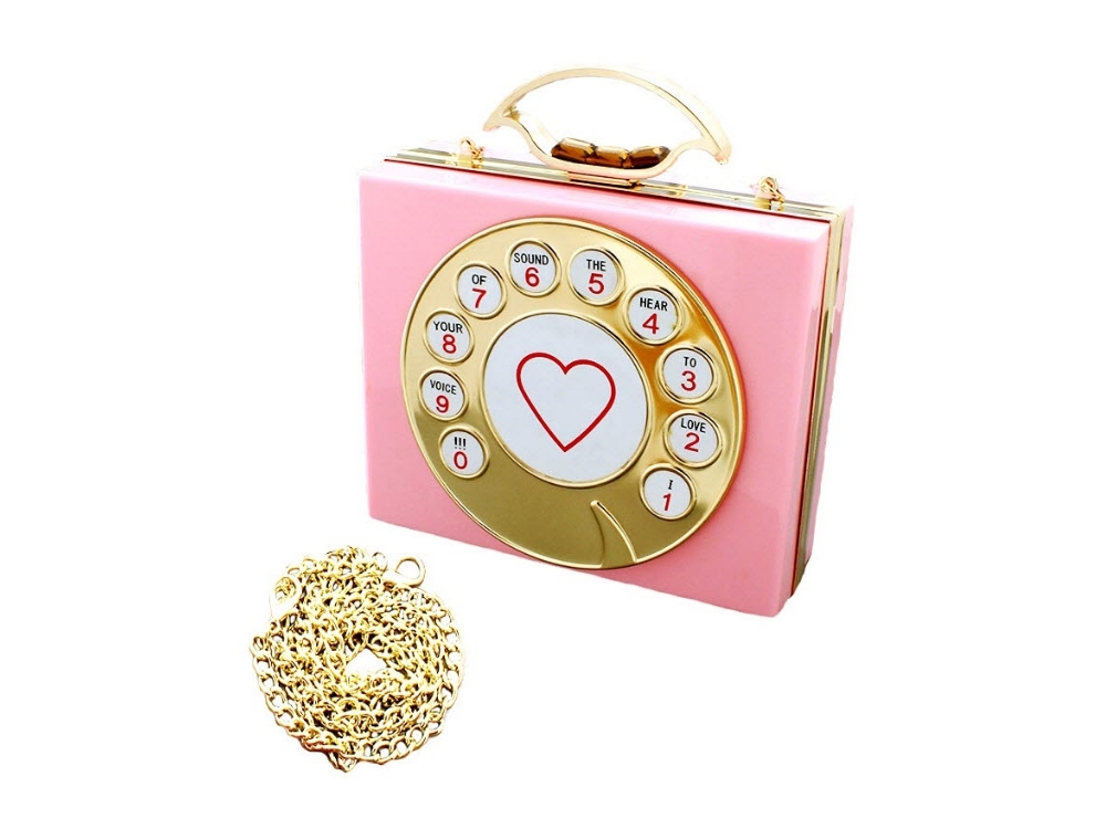 Plastic Vintage Rotary Phone Dial Hard Acrylic Clutch Purse ~ Great ...