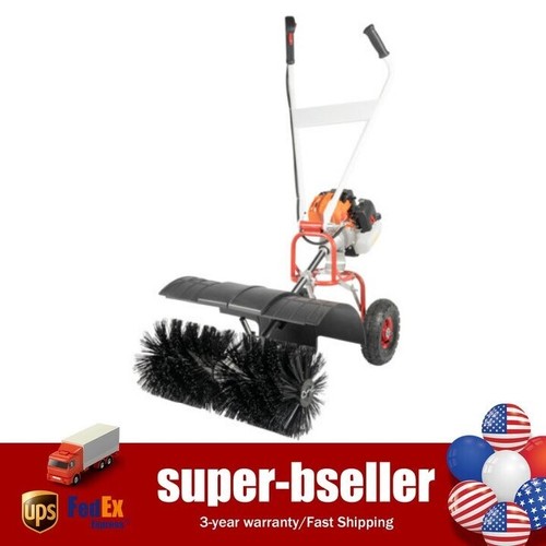 2.5HP Gas Power Sweeper Broom Driveway Turf Grass Cleaning Sweeping ...