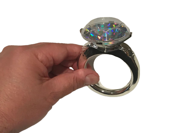 4" JUMBO DIAMOND RING BACHELORETTE Party Gift Joke Gag Big Fake Rock ...