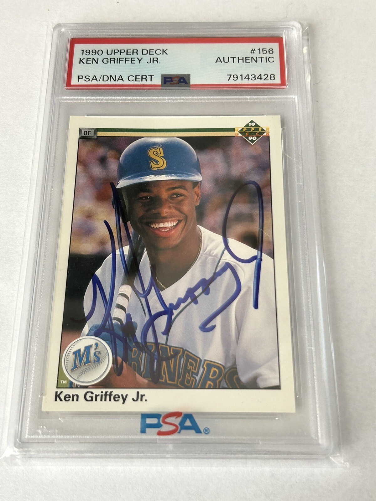 Ken Griffey Jr. Signed Early Autograph 1990 Upper Deck Card 156 PSA ...