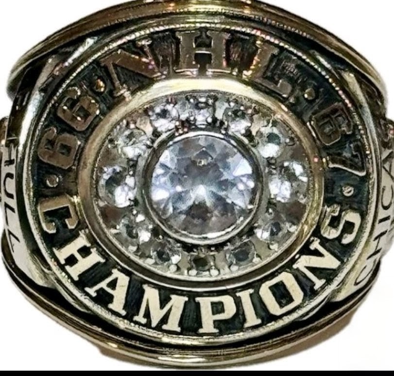 1966-1967 CHICAGO BLACKHAWKS NHL Stanley Cup CHAMPIONSHIP RING BOBBY ...