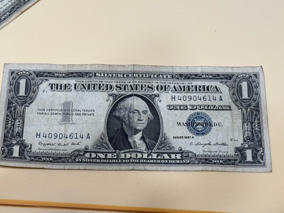 1957 STAR NOTE One Dollar Blue Seal Note Silver Certificate Old US Bill ...