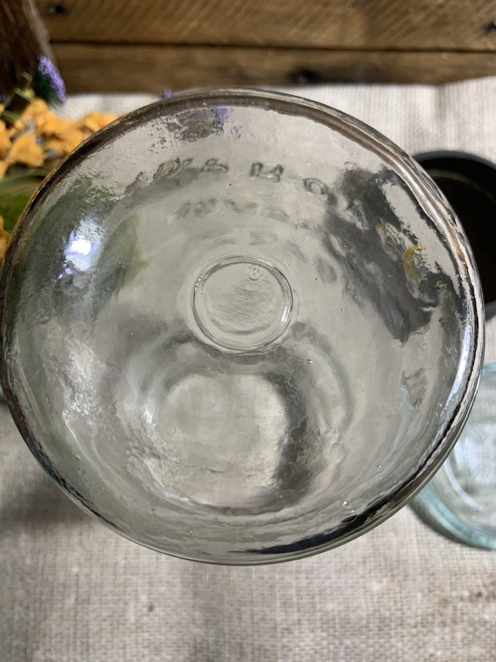 Clyde Mason’s Improved Fruit/Canning Jar w/ Metal Band & Glass Lid ...