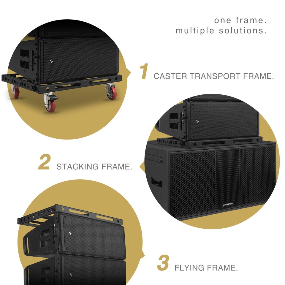 Sound Town Line Array Set 4 x Dual 10“ Speakers + 1 Frame (ZS-A210X4F ...