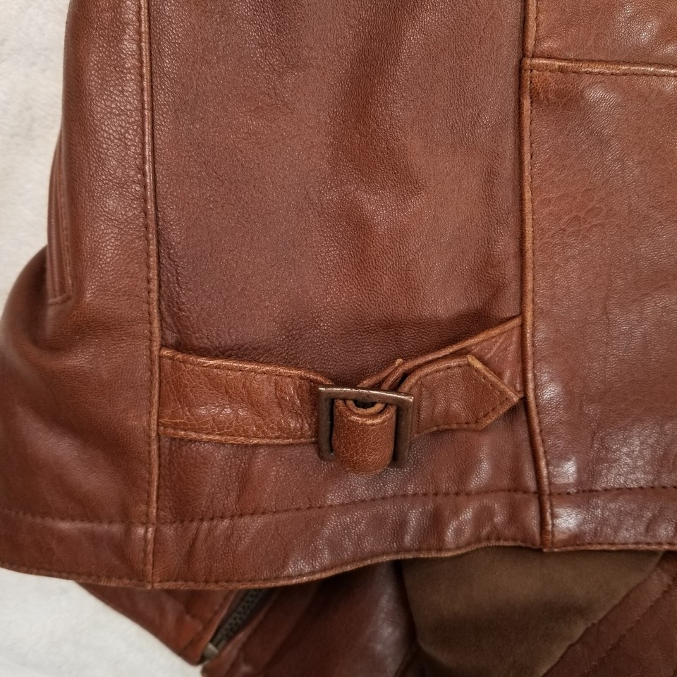 Weatherproof Garment Company Men's Leather Jacket Insulated Brown Size ...