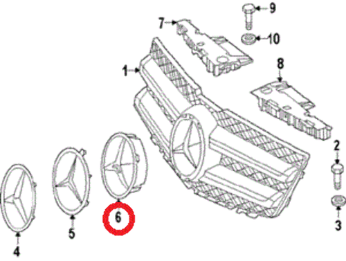 New Genuine Mercedes-Benz Front Grille Emblem Support Base OEM ...