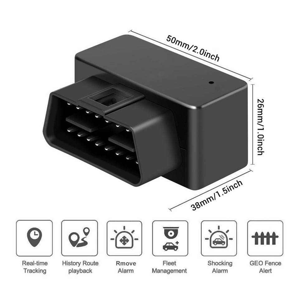 OBD2 GPS Tracker Real Time Vehicle Tracking Voice Recording Car Truck ...