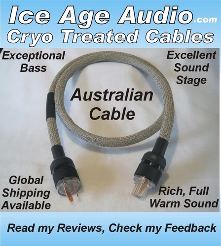 10 Gauge Audiophile Cryo Treated Copper Male AU/NZ & IEC Power Cord ...