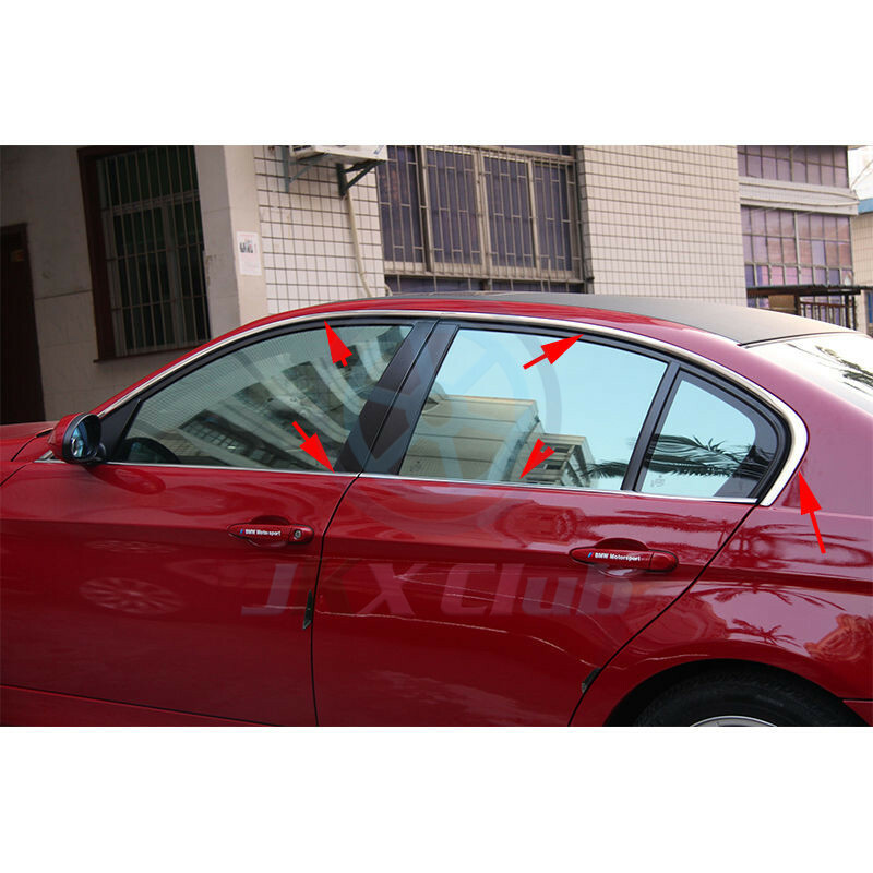 8PCS Stainless Steel Window Sill Cover Trim Kit For BMW 3 Series E90 ...