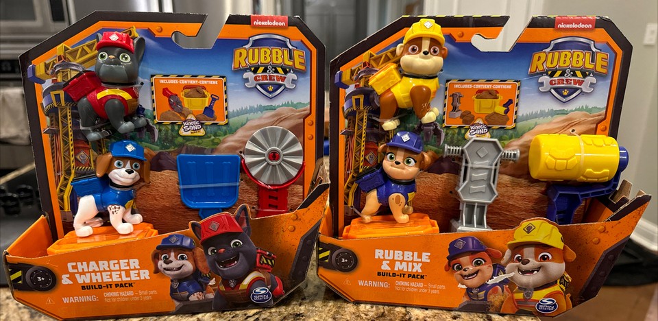 PAW PATROL-RUBBLE & CREW -CHARGER & WHEELER AND RUBBLE & MIX-W/KINETIC ...