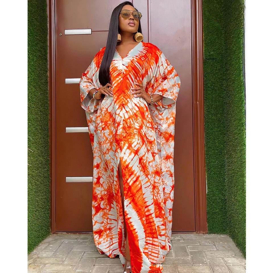 Hijab African Women Long Dress Dashiki Printed Kaftan Loose Robe ...