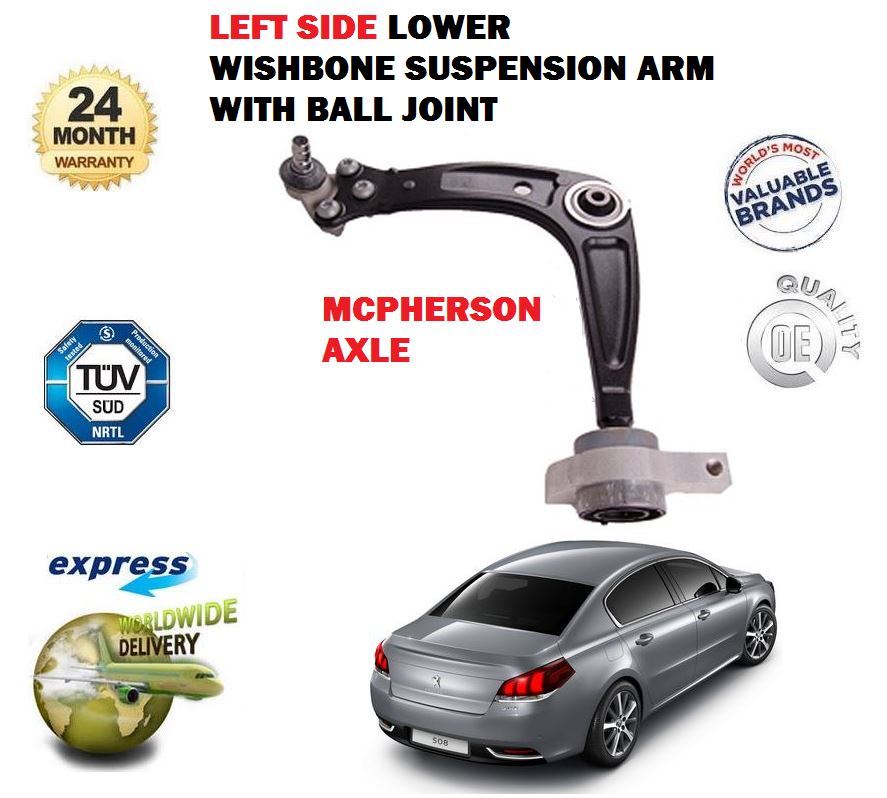 FOR PEUGEOT 508 2010-> LEFT LOWER MCPHERSON TYPE WISHBONE SUSPENSION ...
