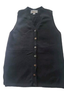 DUNA VINTAGE BUTTON DOWN SWEATER VEST BLACK SIZE MEDIUM | eBay
