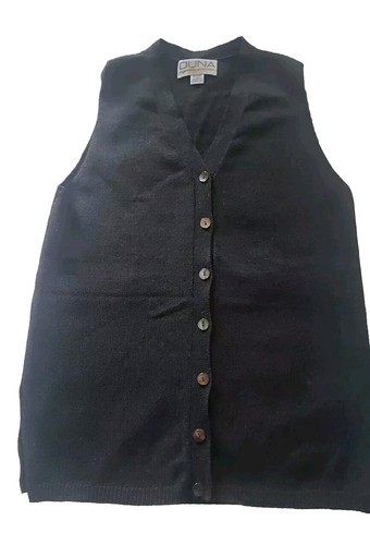 DUNA VINTAGE BUTTON DOWN SWEATER VEST BLACK SIZE MEDIUM | eBay