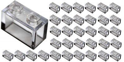 ☀️Lego 1x2 Trans Clear Bricks x50 Translucent Part Piece Bulk Lot Legos ...