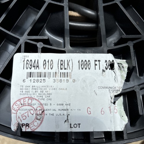 Belden 1694A Video Brilliance HD-SDI RG6 18awg Coaxial Cable 6GHz Black ...
