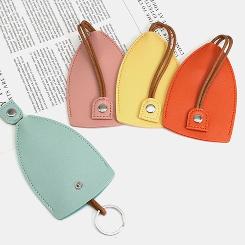 Waterproof Pull Out Keychain Pouch PU Leather Housekeepers Key Holder ...