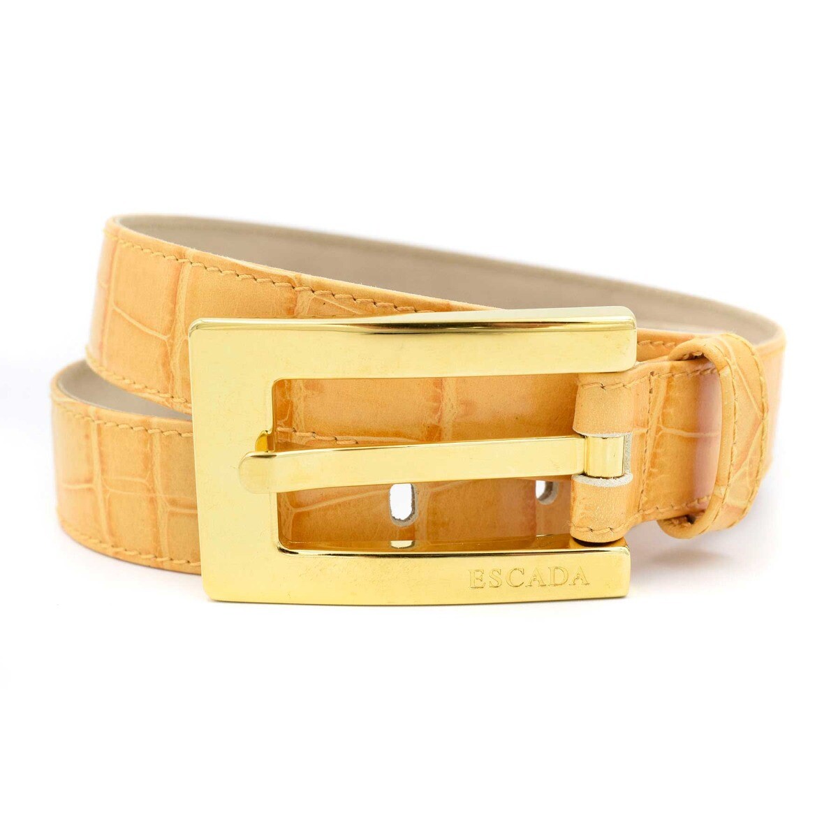 Escada Melon Orange Signature Croc Crocodile Embossed… - Gem