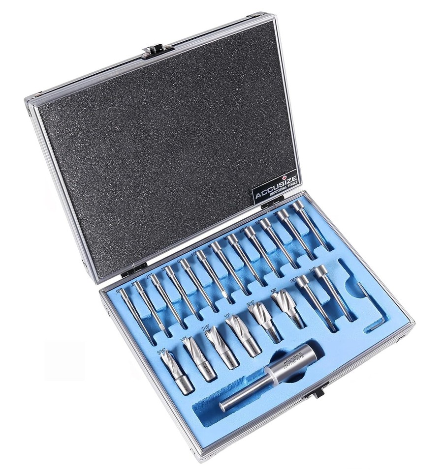 Accusize Industrial Tools 21 Pcs Hss Interchangeable Pilot Counterbore ...