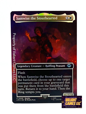 MTG Samwise the Stouthearted 0449 Foil Borderless Lord of the Rings Set ...