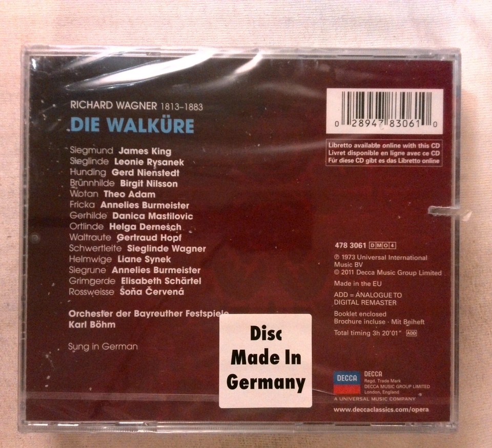 Wagner, Die Walkure, Decca [USED CD] 28947830610| eBay
