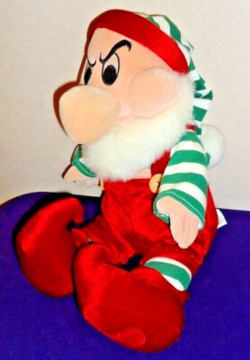 Disney GRUMPY Christmas Elf 13" plush Snow White & 7 Dwarfs | eBay