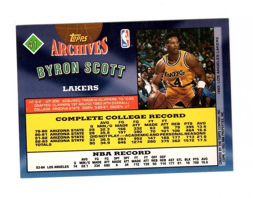 1992 Topps Archives #41 Byron Scott Mint | eBay