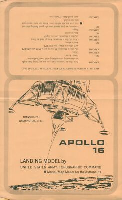 c1972 Apollo 16 NASA Landing Model Advertisement US Army Topographic ...