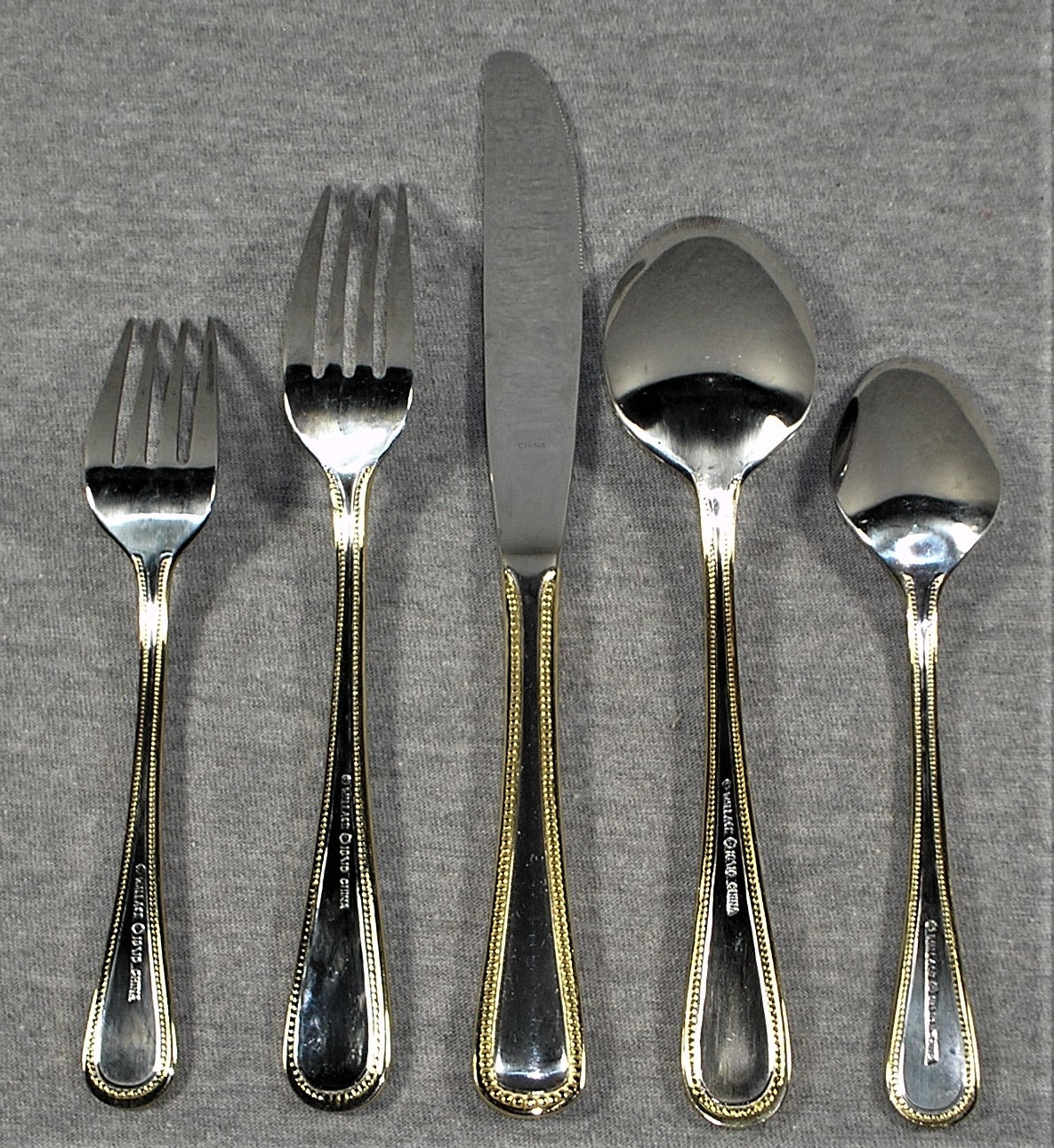 Wallace Gold Royal Bead Silverware Flatware Stainless Front & Back Golden Accent | eBay