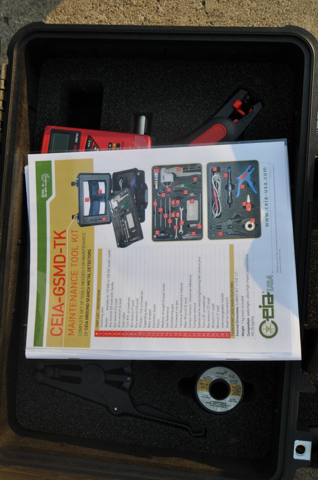 CEIA cmd v2.00 Ground Search Metal Detector Maintenance Tool Kit GSMD ...