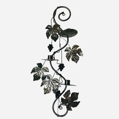 Metal Grape Vine 3 Candle Holder Wall Art Tapers 23 X 10" Heavy | eBay