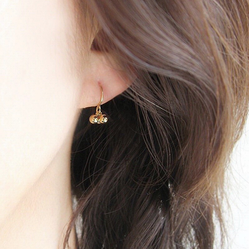 3-4mm 18K Gold Plated Beads Dangle Earrings Danity | eBay