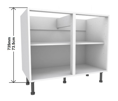 Flat Pack Kitchen Carcass Base & Wall Cabinet Units 73.5cm high to ...