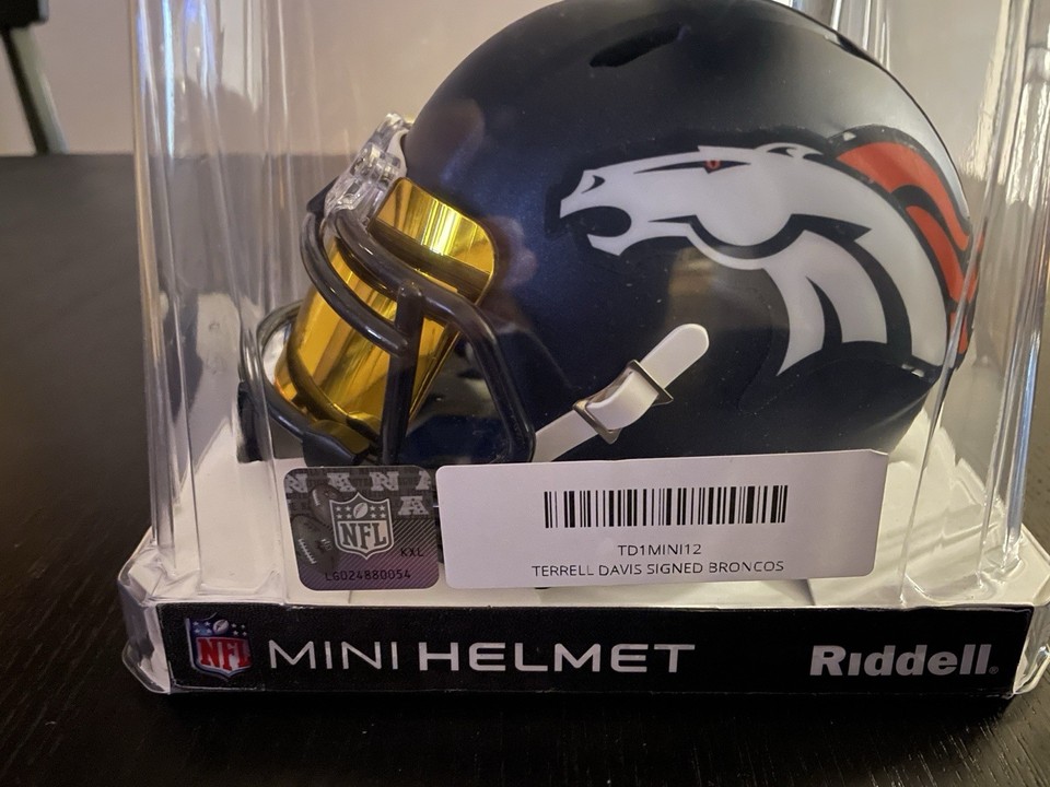 Terrell Davis Autographed Denver Broncos Mini Speed Helmet Riddell | eBay