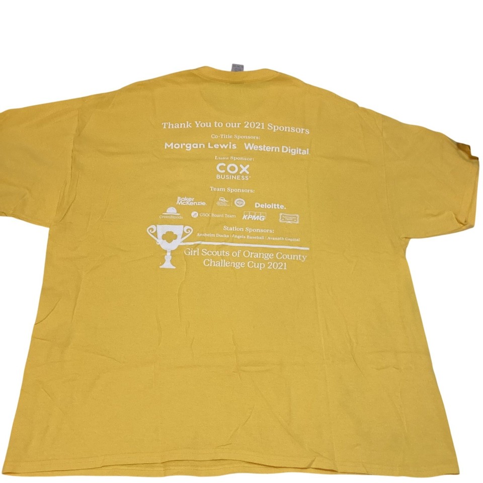 Girl Scouts Orange County Challenge Cup 2021 Yellow T Shirt 2XL Heavy ...