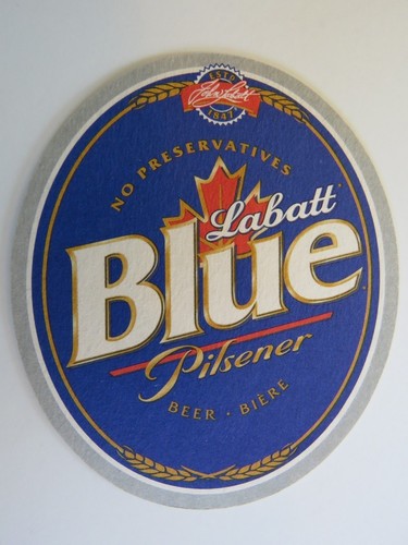 BEER COASTER Bar Mat ~ ~ LABATT Brewing Blue Pilsener Biere No ...