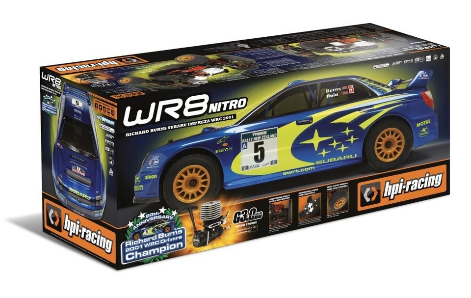 HPI WR8 3.0 Nitro RC Rally Car 2001 WRC Subaru Impreza 1/8 4WD RTR ...