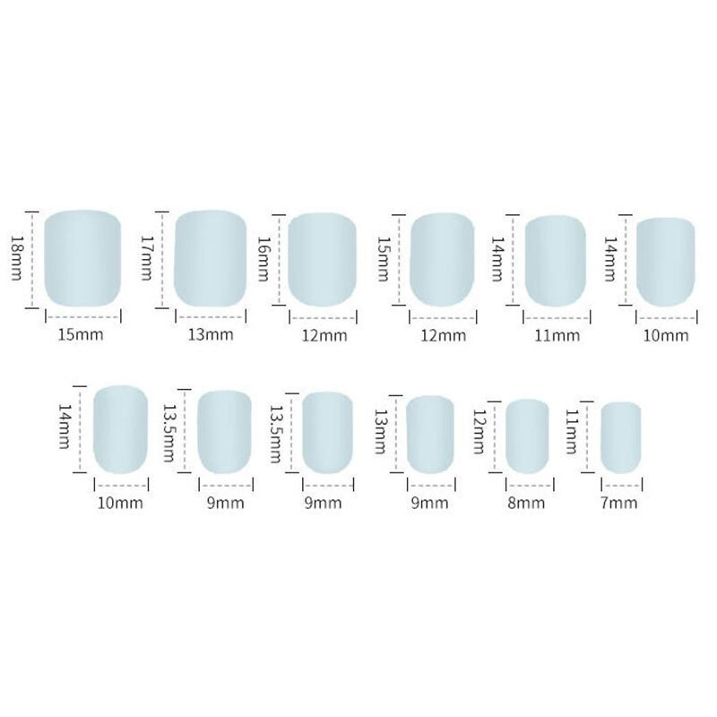 24pcs Fake Nails with Designs Press on Full Cover Artificial Short ...